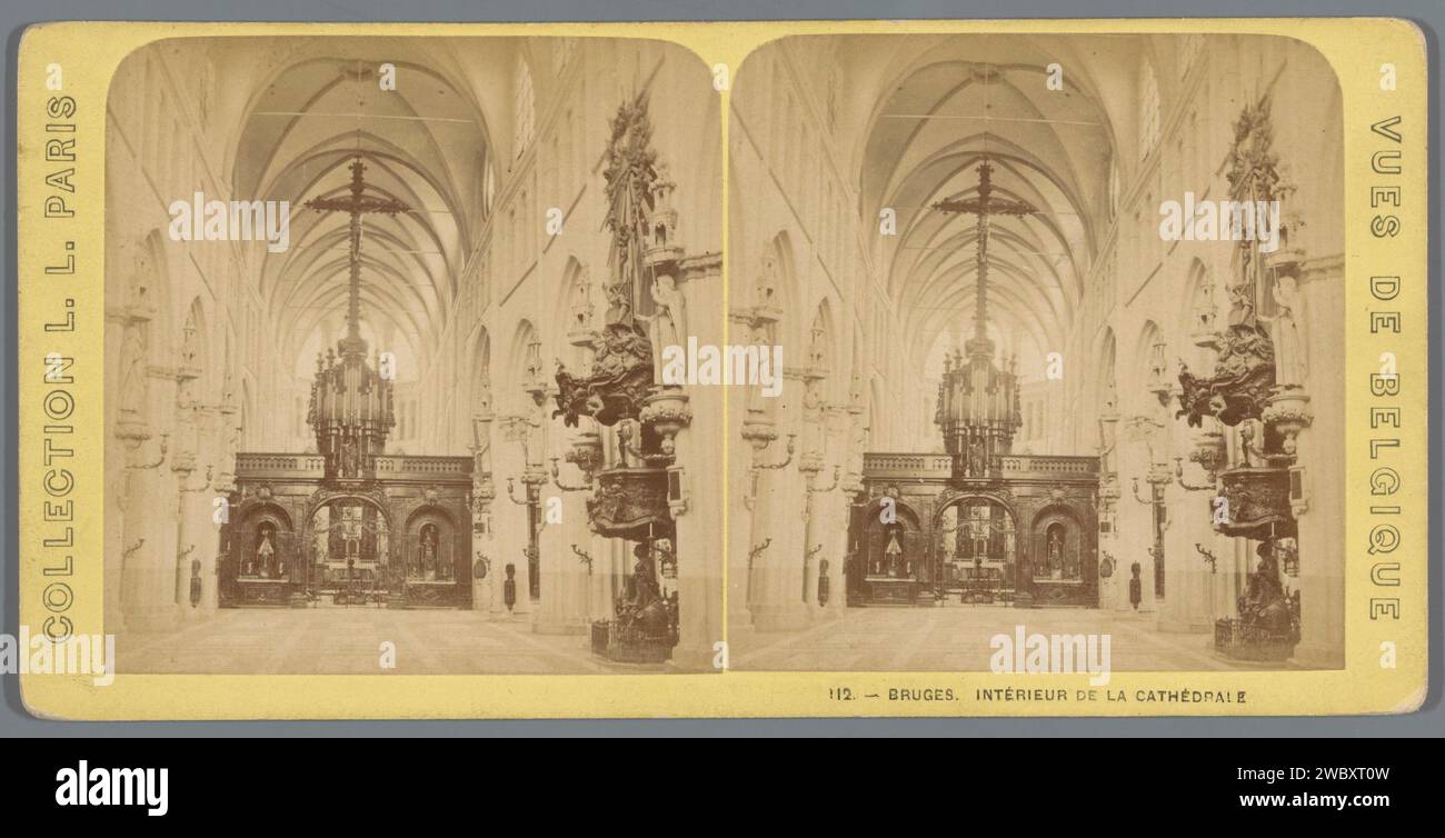 Interior of the Onze-Lieve-Vrouwekerk in Bruges, Anonymous, 1873-1890 ...