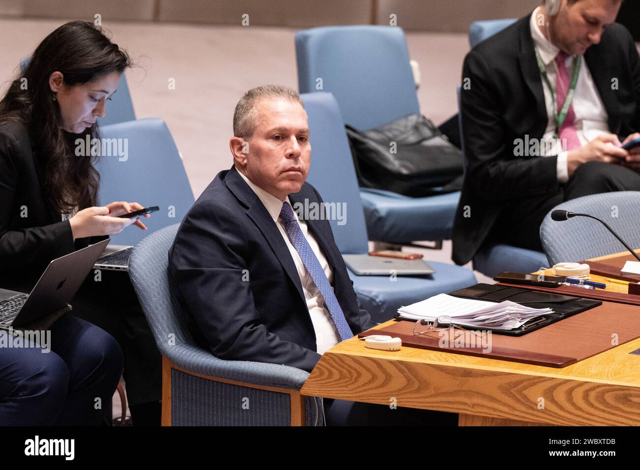 Ambassador Gilad Erdan of Israel attends Security Council meeting on ...