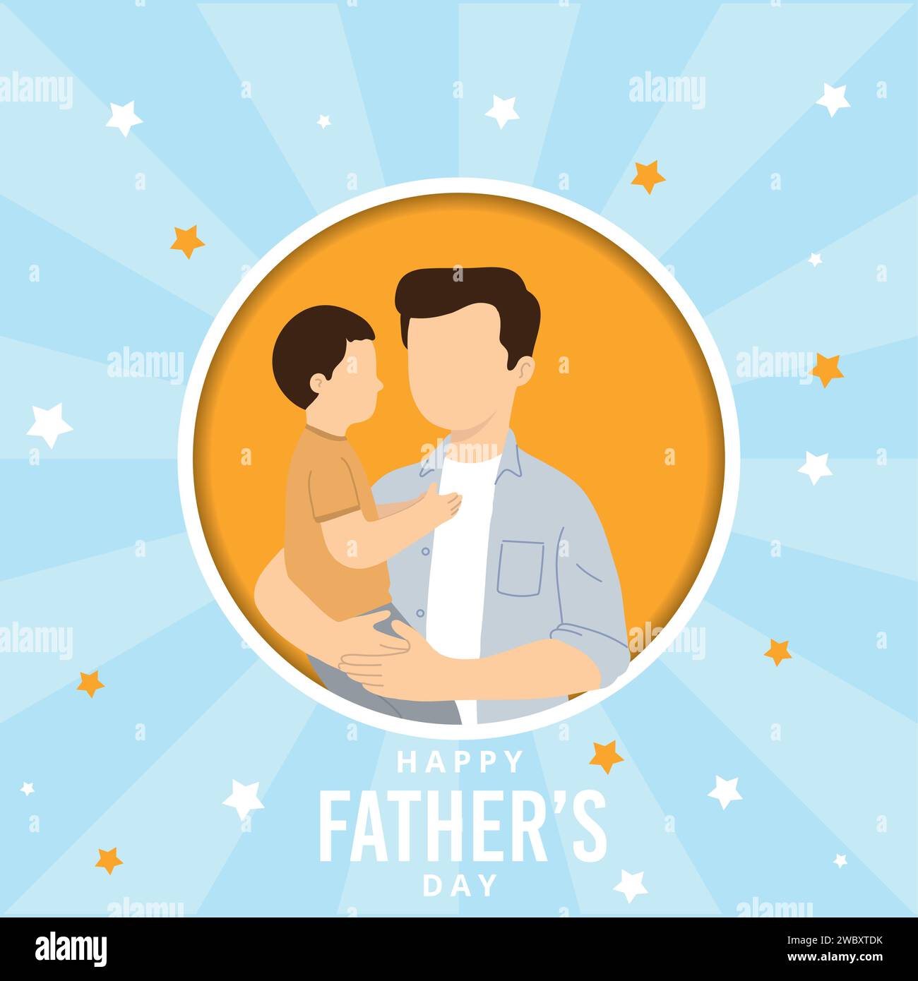Cute father character carrying his son Happy father day Vector Stock ...