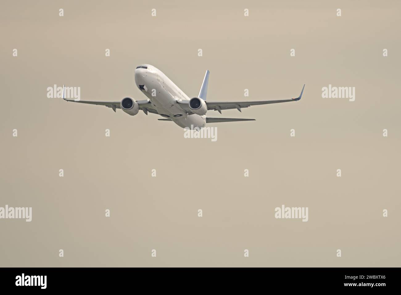 Fuselage of a jet cargo plane a few minutes after takeoff Stock Photo ...