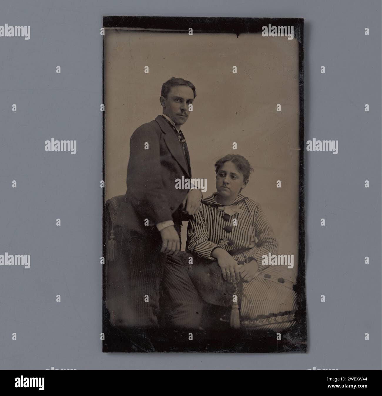 Portrait of an unknown young couple, Anonymous, 1855 - 1900 photograph ...