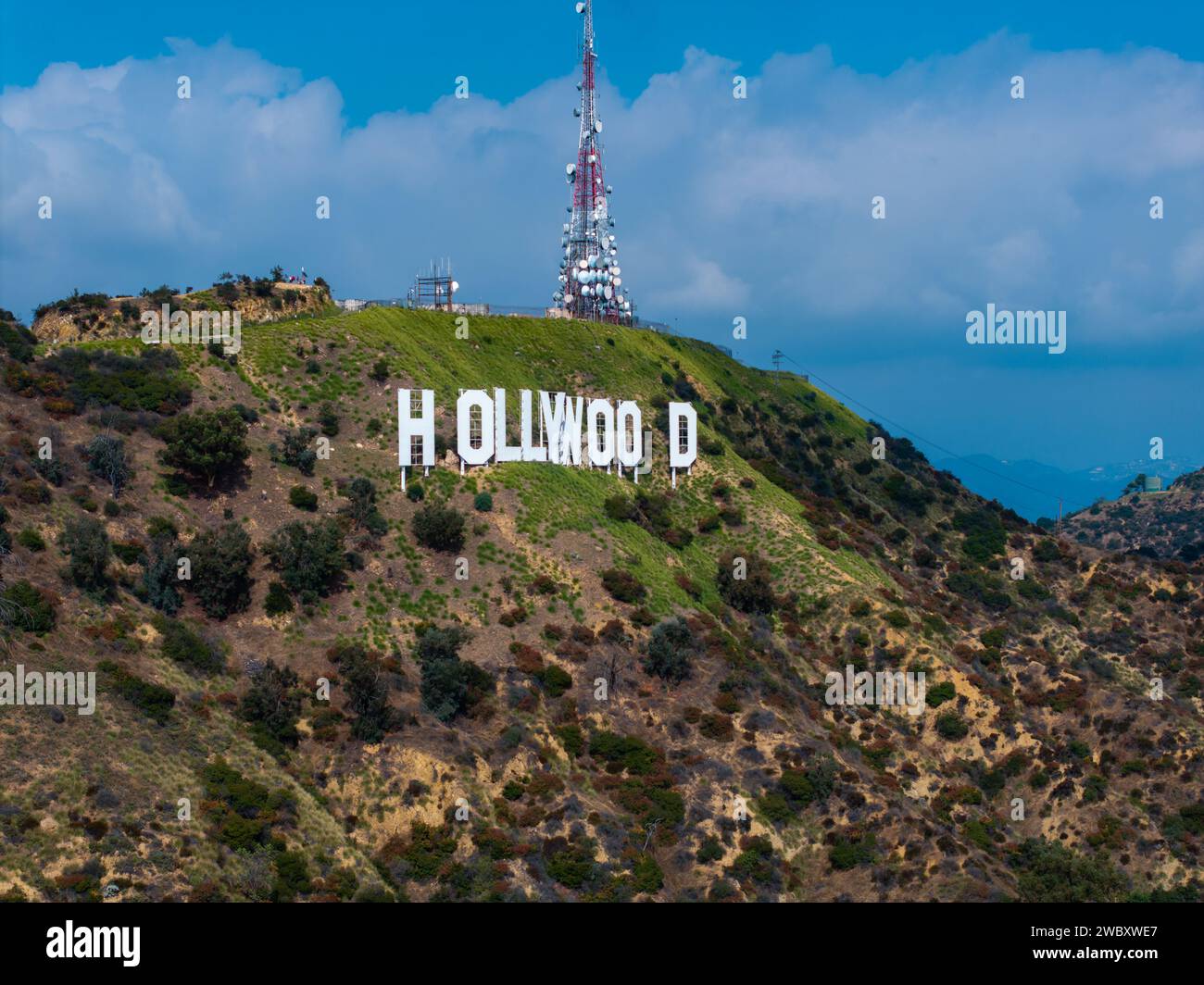 Famous Hollywood Sign in Mount Lee in Los Angeles, California Stock ...