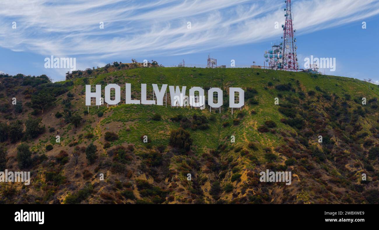 Famous Hollywood Sign in Mount Lee in Los Angeles, California Stock ...