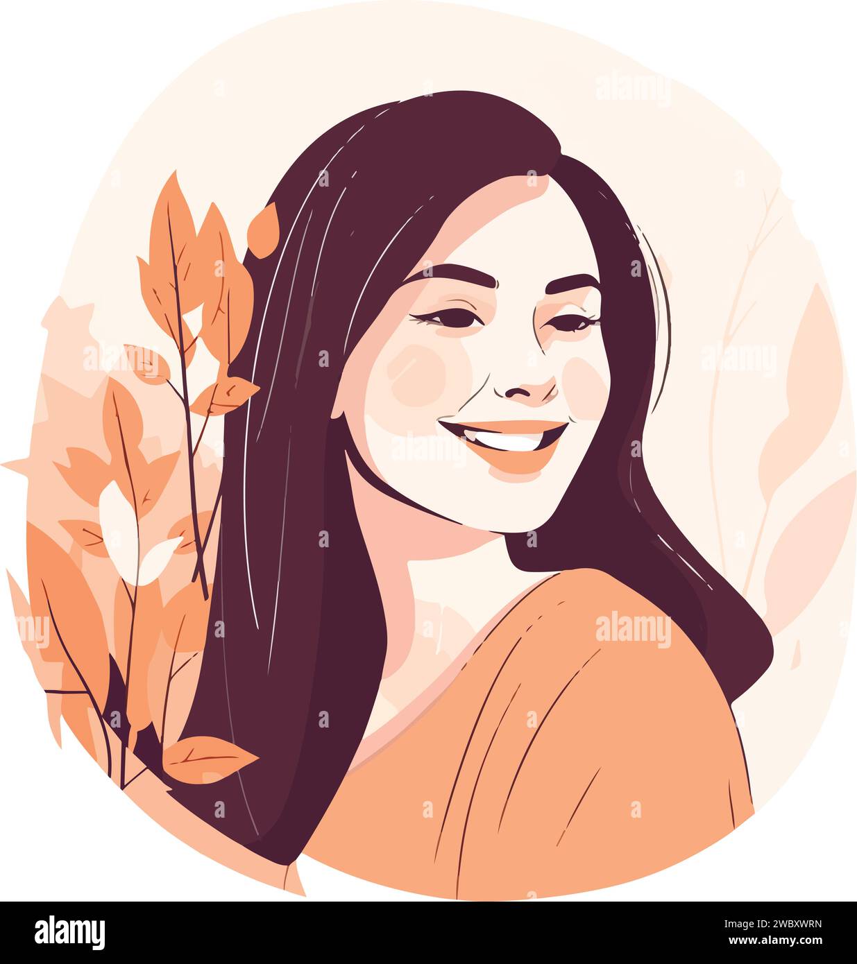 Vector portrait avatar of young pretty woman Stock Vector Image & Art ...