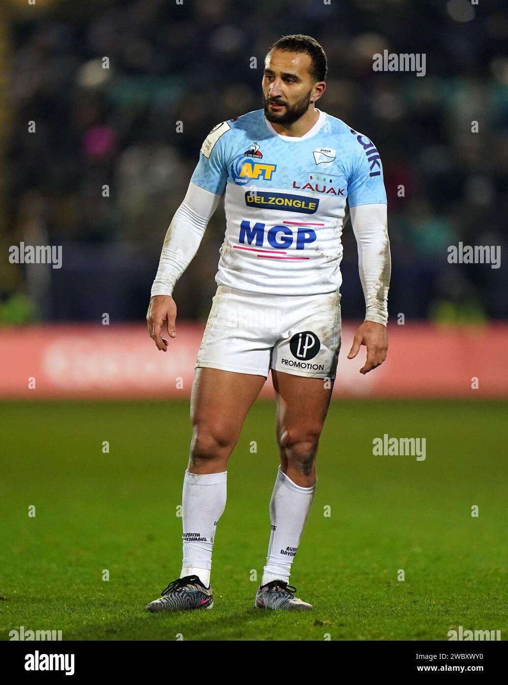 Aviron Bayonnais' Nadir Megdoud during the Investec Champions Cup match ...