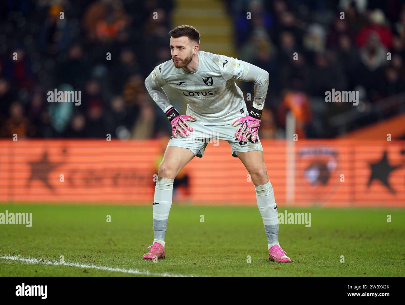 Norwich City goalkeeper Angus Gunn during the Sky Bet Championship ...