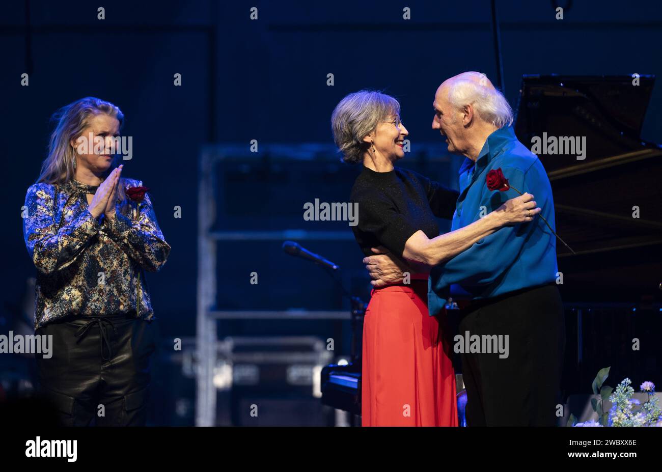 AMSTERDAM - Herman van Veen together with his wife and eldest daughter ...