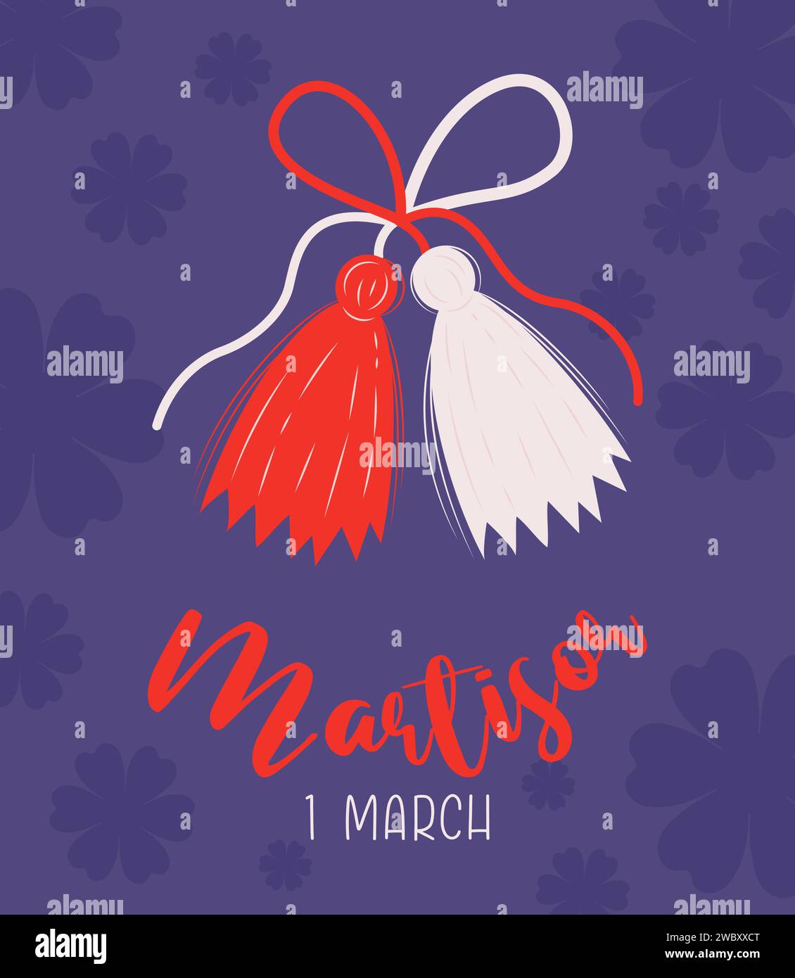 Martisor talisman, traditional red and white accessory Martenitsa. Baba ...