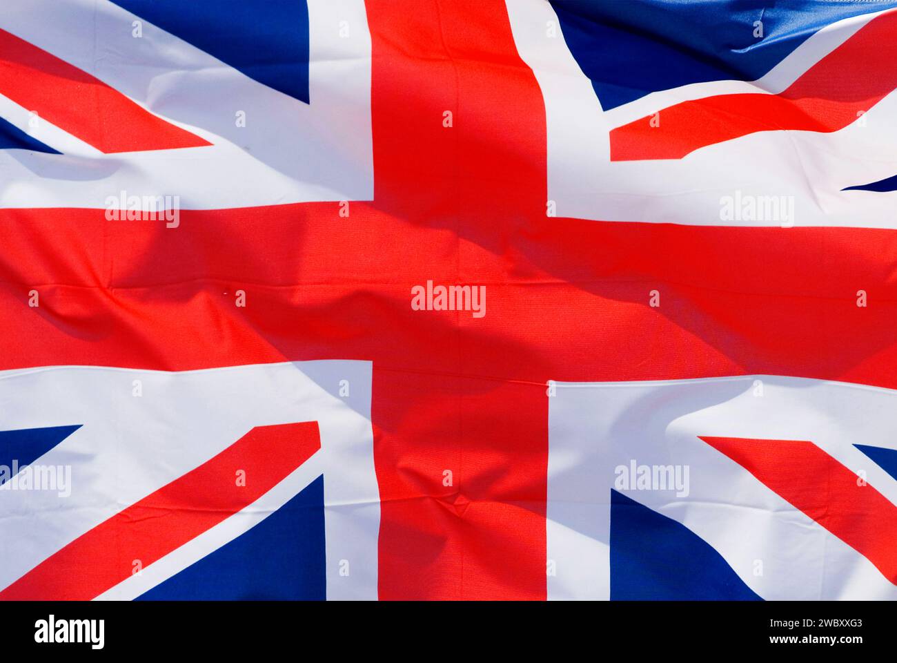 closeup of the national flag of the UK, the Union Jack, United Kingdom ...