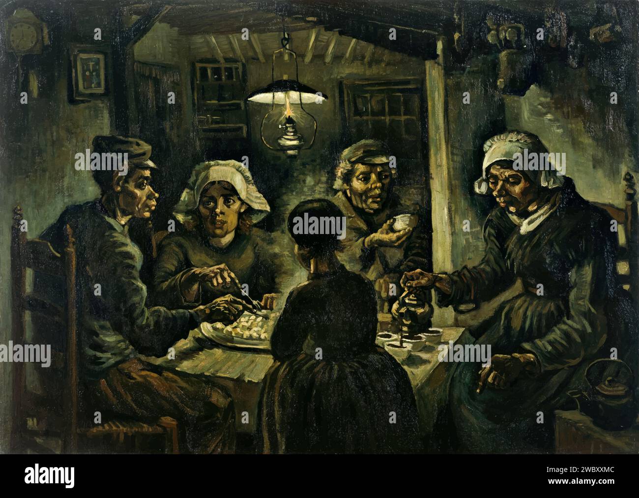 Van gogh the potato eaters Stock Vector Images - Alamy