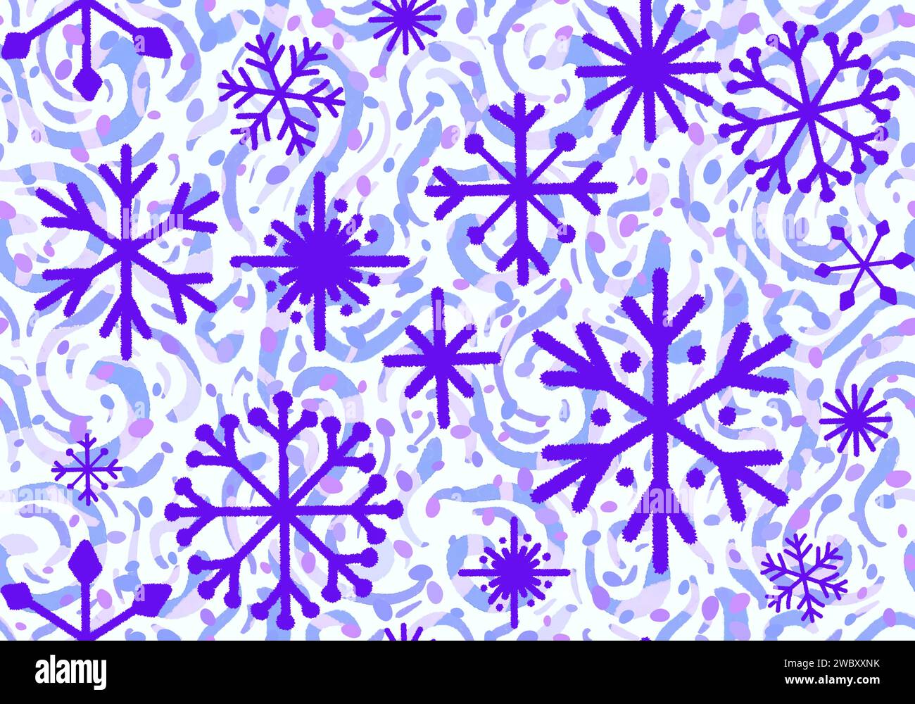 Christmas ice scribble seamless snowflakes pattern for wrapping paper ...