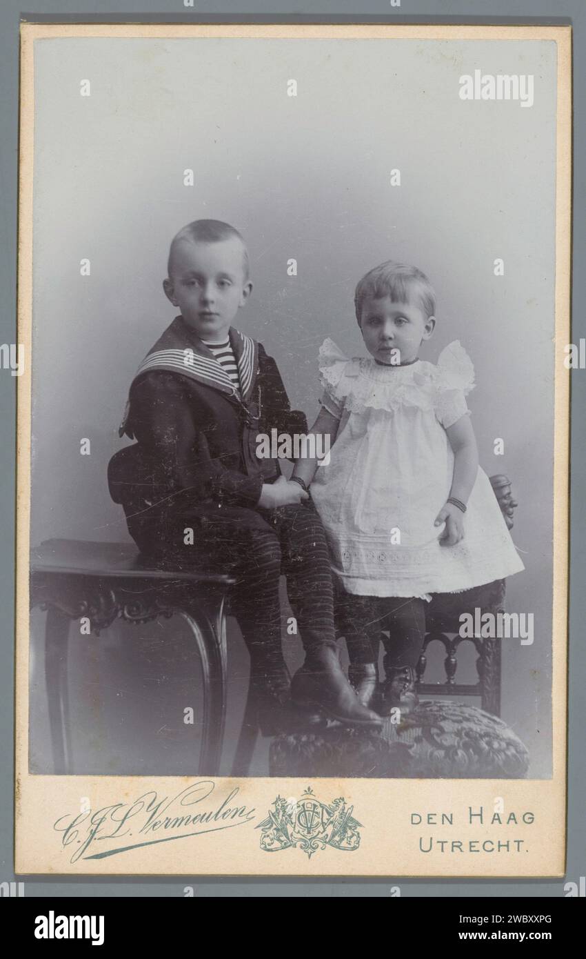 Children's portrait of Jan Boerma and Titia Boerma, Cornelis Johannes ...