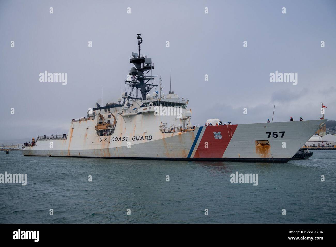 Coast Guard Cutter Midget prepares for mooring in Honolulu. The Midgett ...