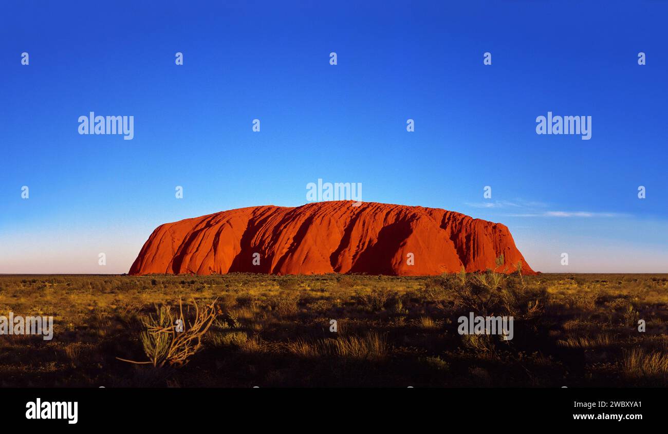 Ayers Rock Uluru at sunset, Northern Territory, Australia Stock Photo ...