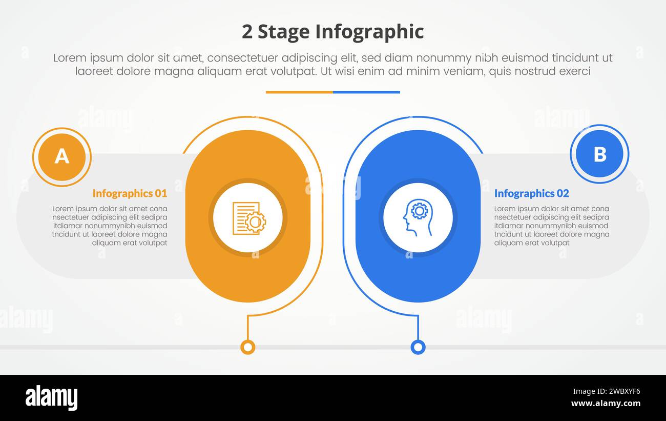 2 points stage template for comparison opposite infographic concept for ...