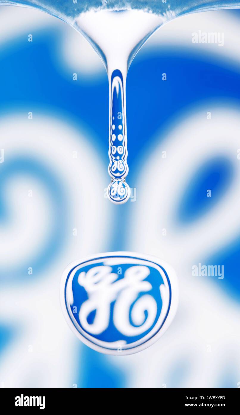 closeup, macro of a water drop, dripping off from a sponge, logo of ...