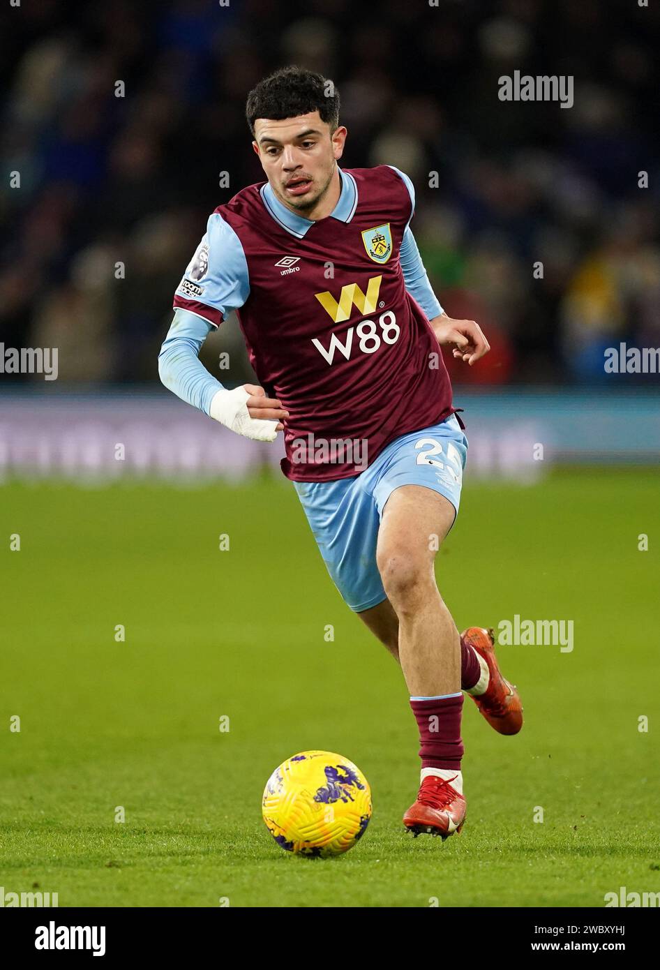 Burnley's Zeki Amdouni during the Premier League match at Turf Moor ...