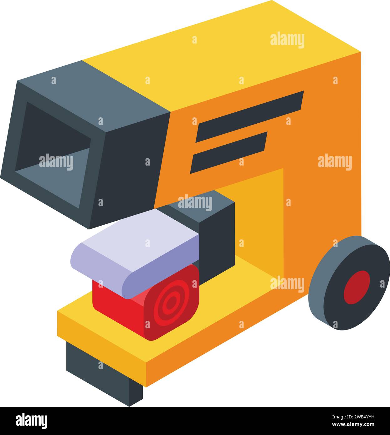 Powerful garden shredder icon isometric vector. Tool robot. Chipper ...