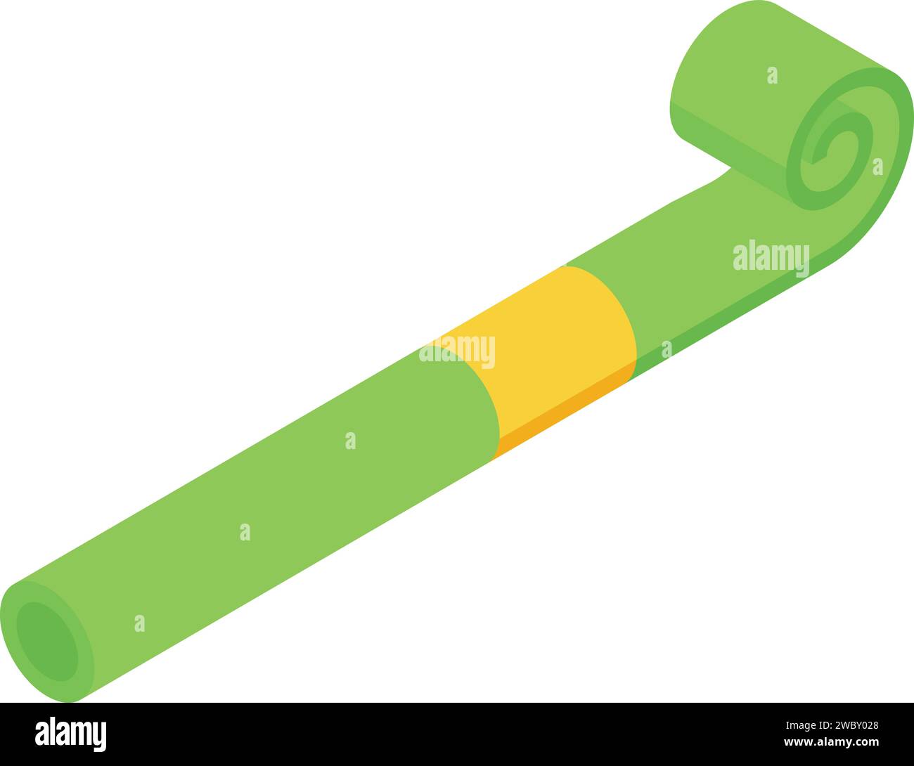 Lime color blower icon isometric vector. Party tool blow. Carnival ...
