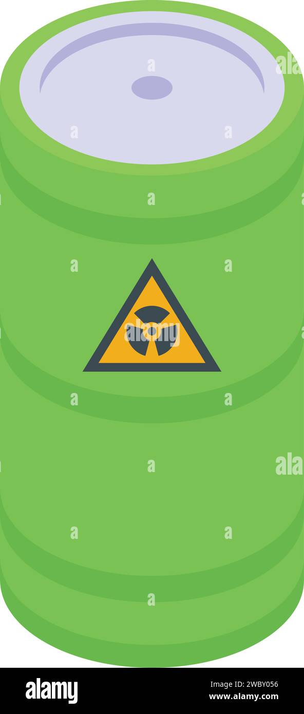 Nuclear green barrel icon isometric vector. Battle danger. Atomic flame ...