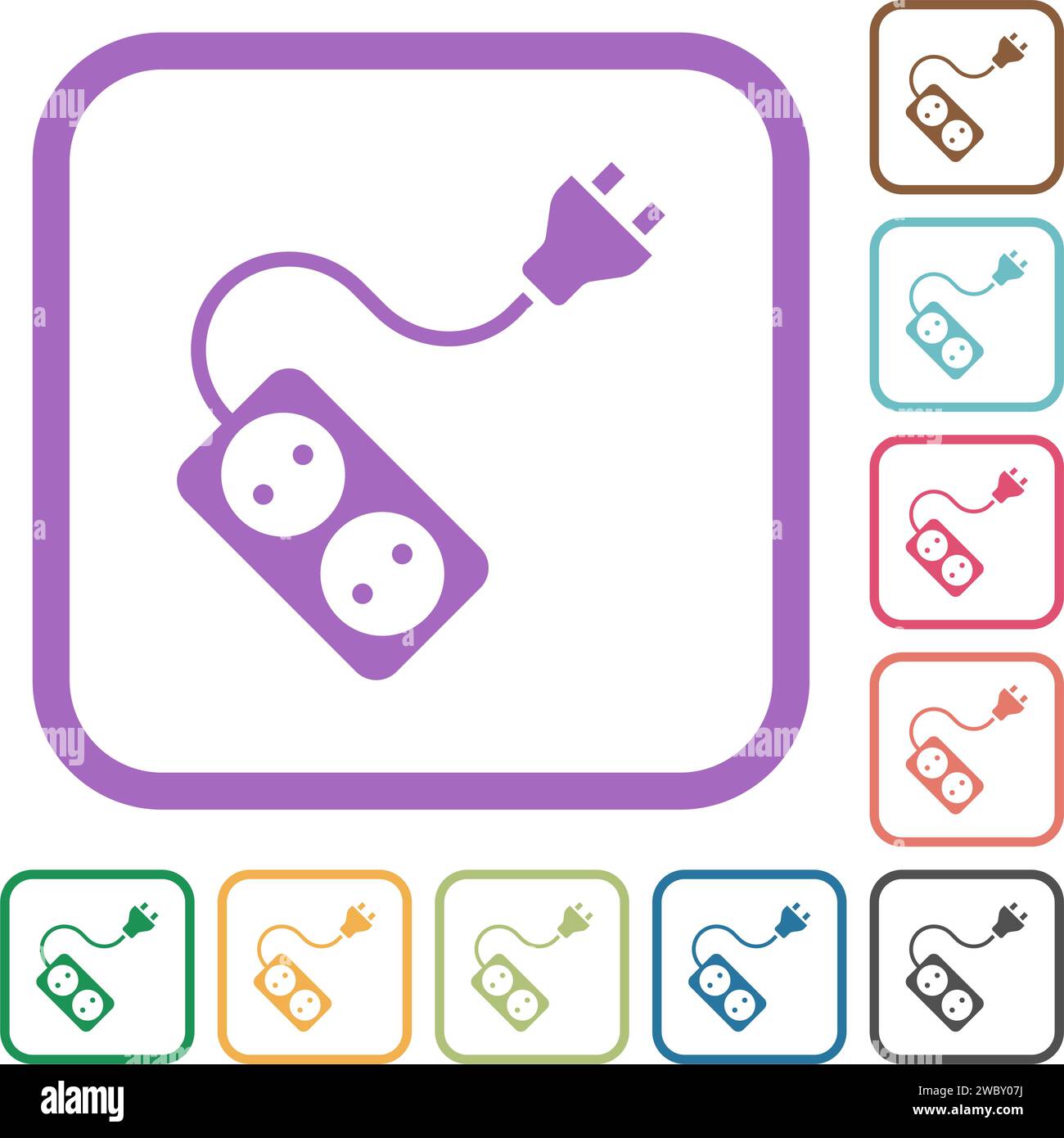 Portable electrical outlet with two sockets and extension cord and plug ...