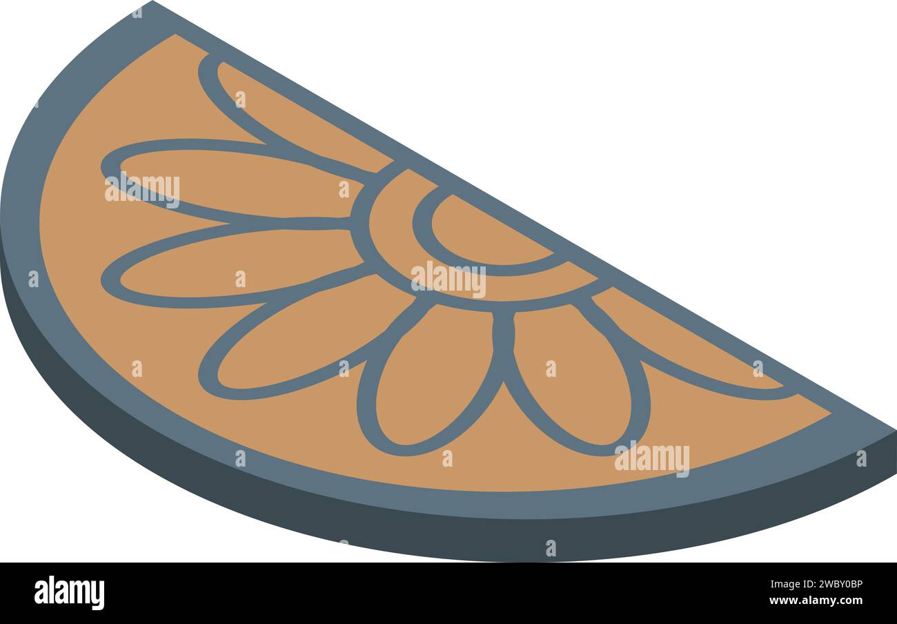 Semi circular door mat icon isometric vector. Wall covering. House ...