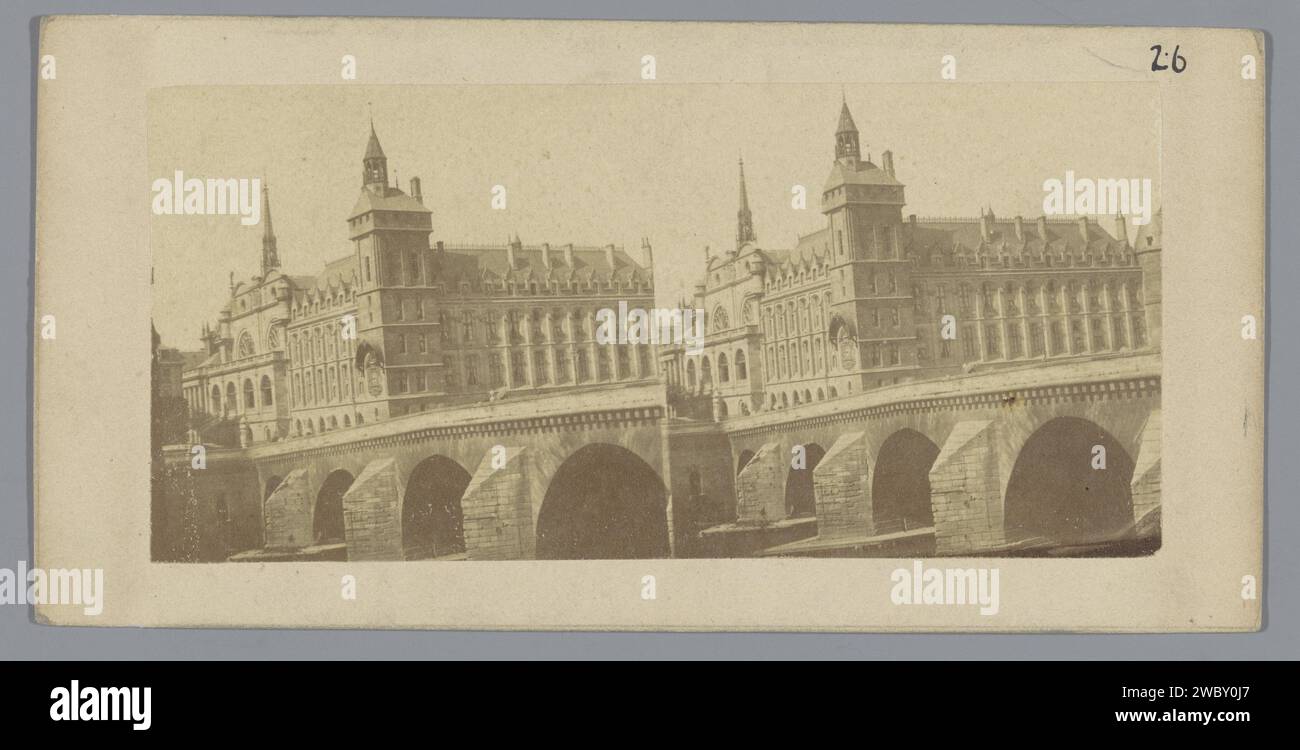 Palais de la Cité en Pont au Change, Parjs, Anonymous, 1858 stereograph ...