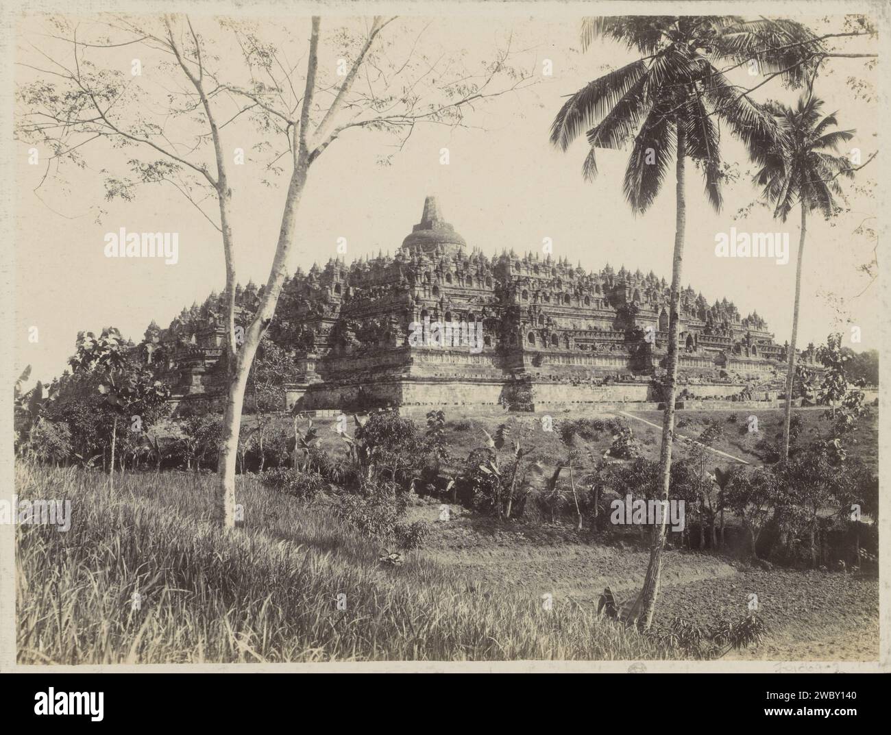 View of the Borobudur on Java, Onnes Kurkdjian, 1912 photograph Part of Reisalbum with forty ...