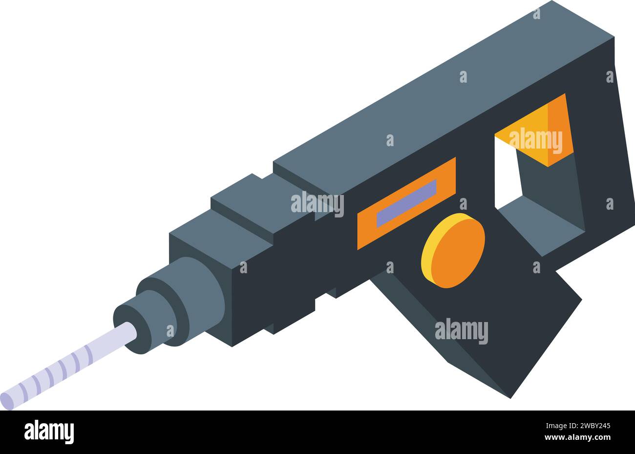 Electric drill icon isometric vector. Bit power machine. Instrument fix ...