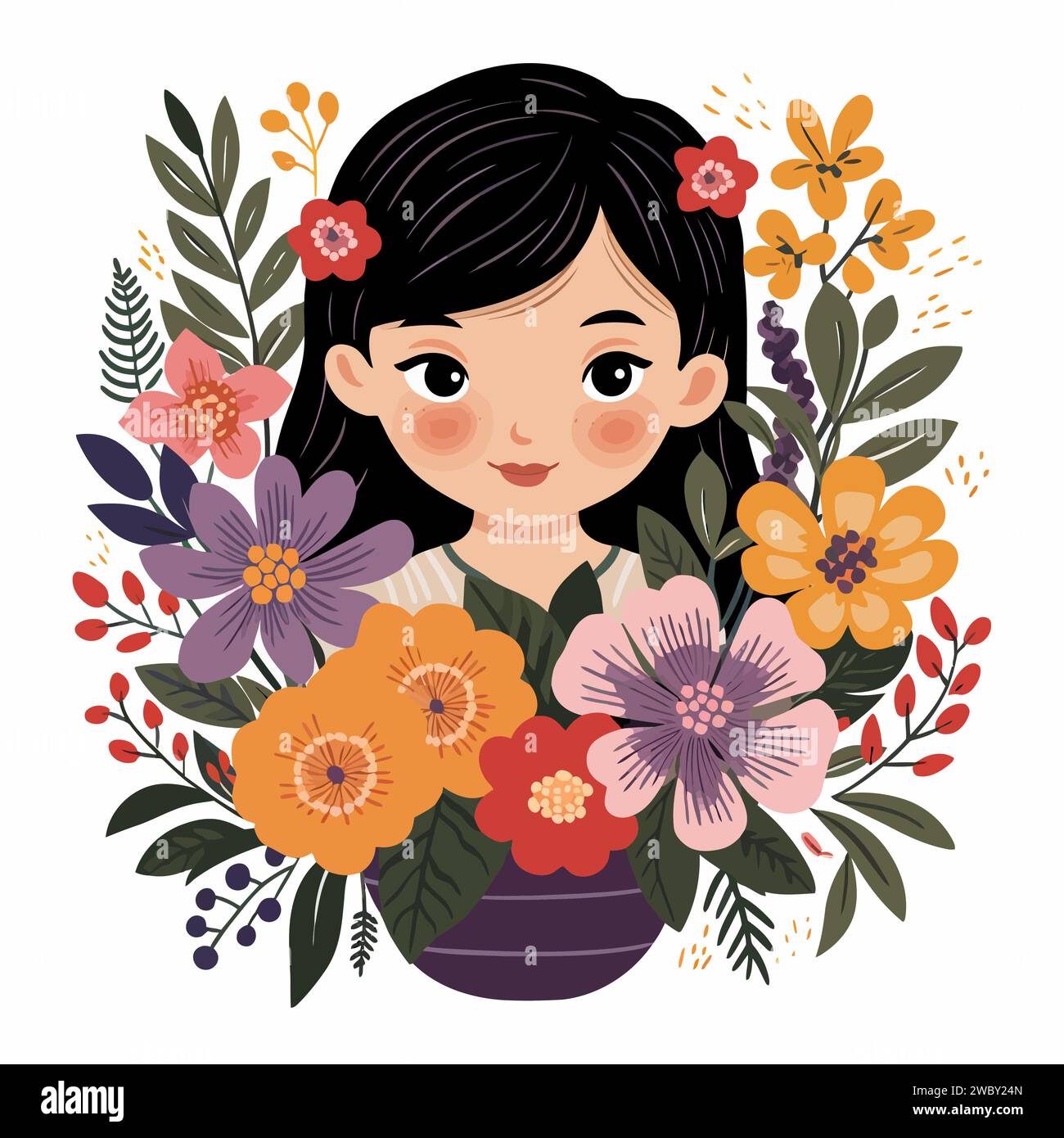 Vector illustration creative flower collection Stock Vector Image & Art ...