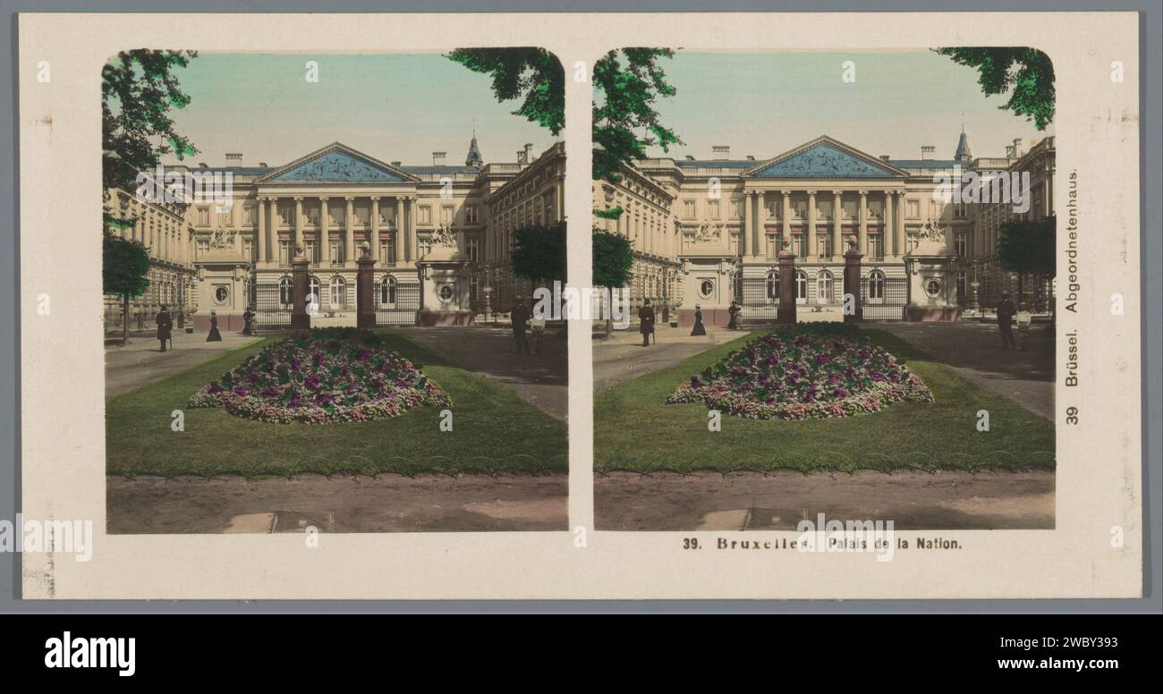 Palace of the Nation in Brussels, BW, 1898 - 1935 stereograph Brussels ...