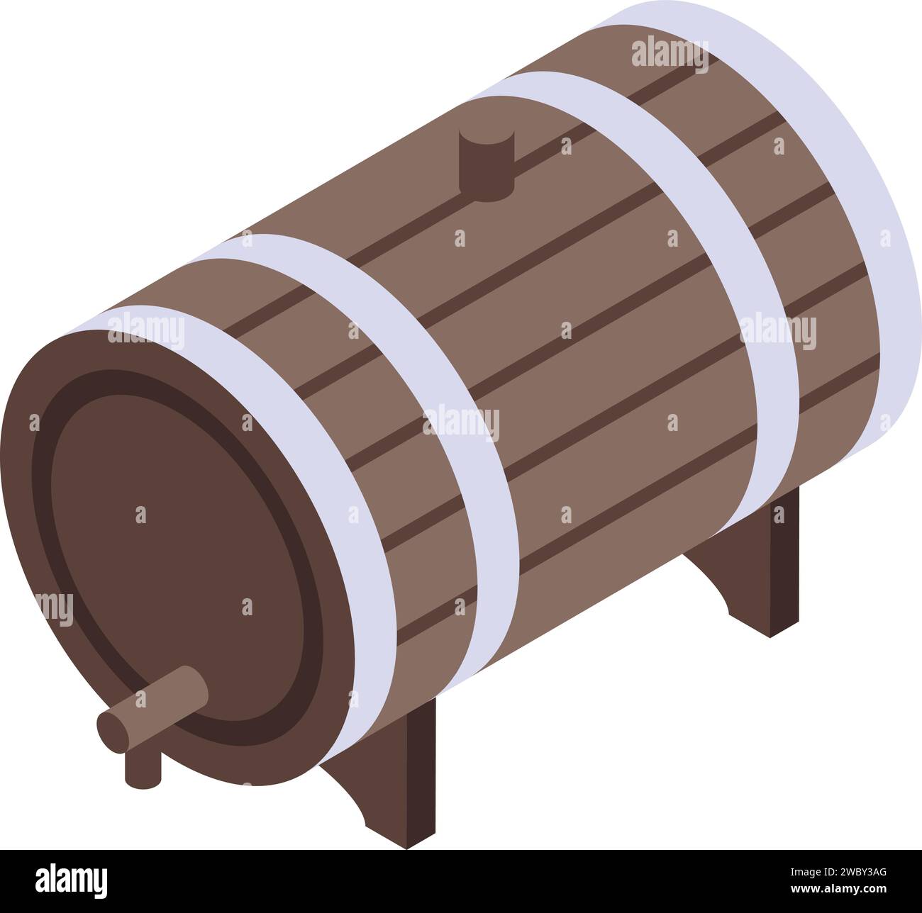 Wood barrel apple cider icon isometric vector. Press food. Cooking brew ...
