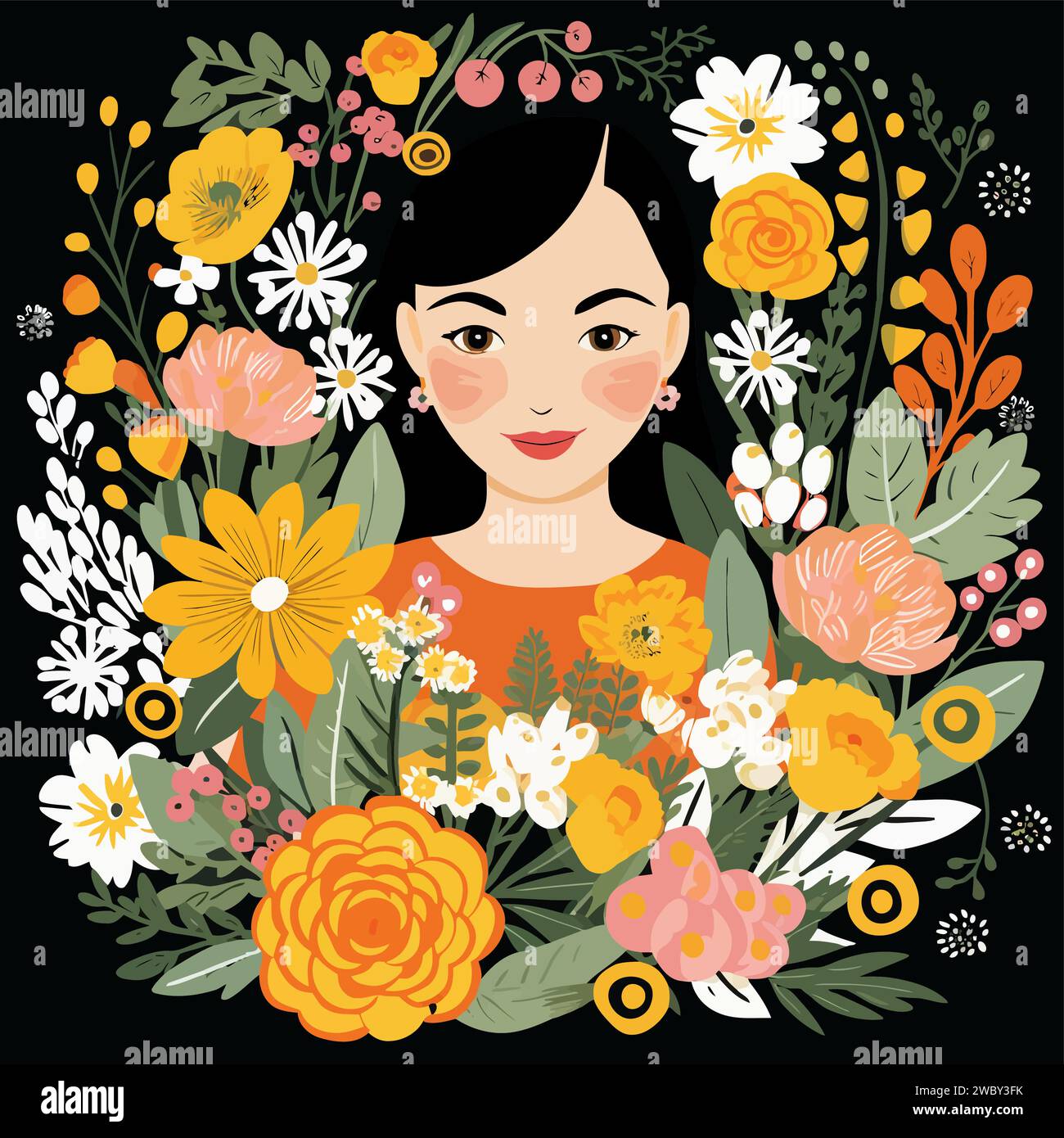 Vector illustration creative flower collection Stock Vector Image & Art ...
