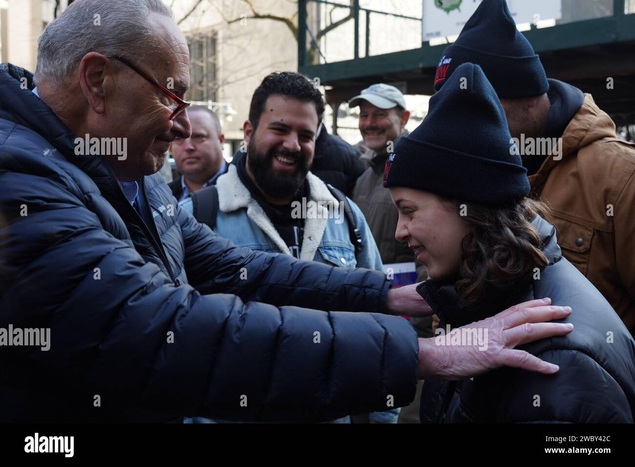 Manhattan, United States. 12th Jan, 2024. Senator Chuck Schumer speaks ...