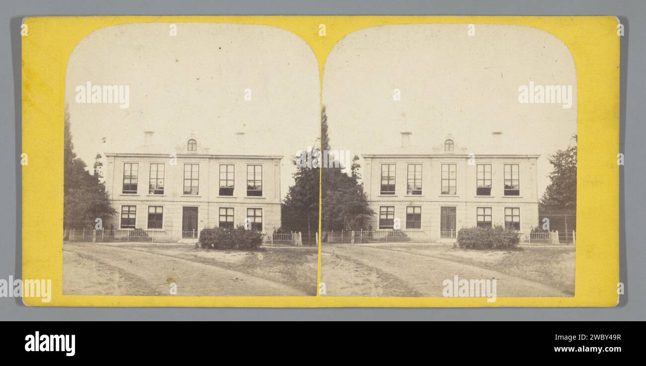 Villa with driveway, Anonymous, 1852 - 1858 stereograph cardboard ...