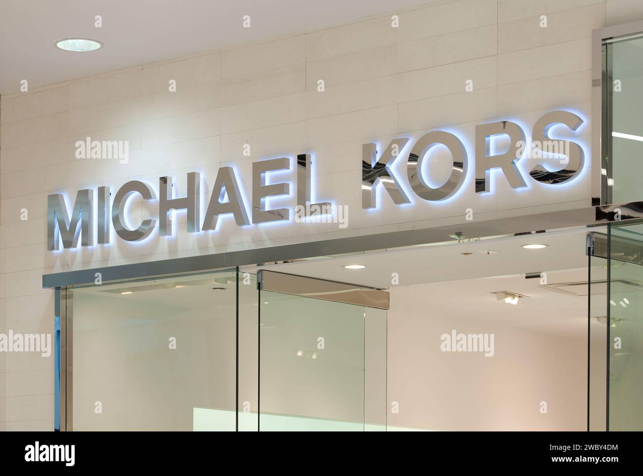 Luxury store signs at high end Westfield shopping centers Stock Photo ...