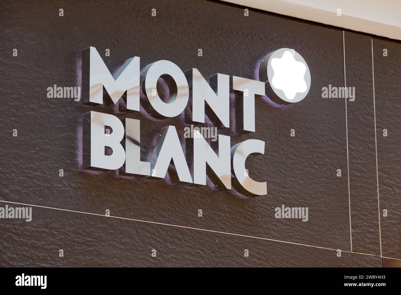 Luxury store signs at high end Westfield shopping centers Stock Photo ...