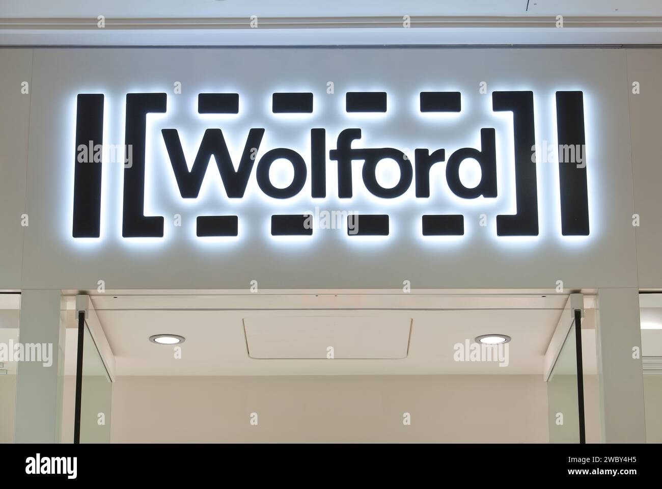 Luxury store signs at high end Westfield shopping centers Stock Photo ...