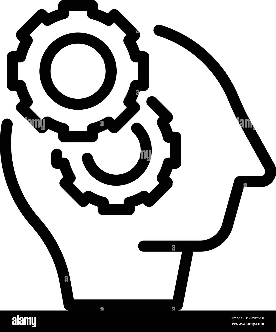 Brainstorming idea gear icon outline vector. Head social esg. Smart ...