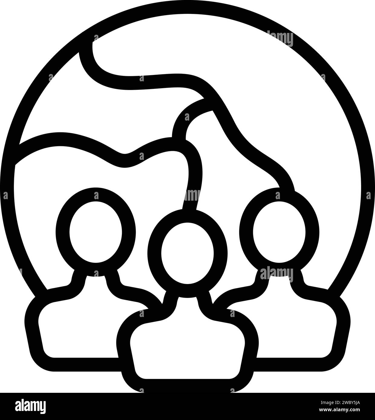 Global members group icon outline vector. Esg economy. Data smart ...