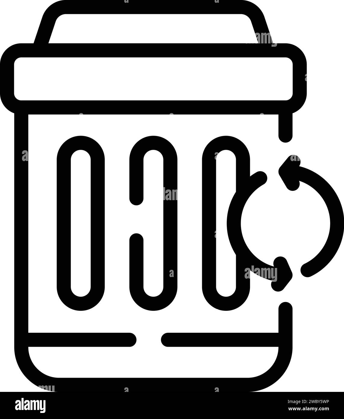 Recycle bin icon outline vector. Energy societal. Smart future money ...
