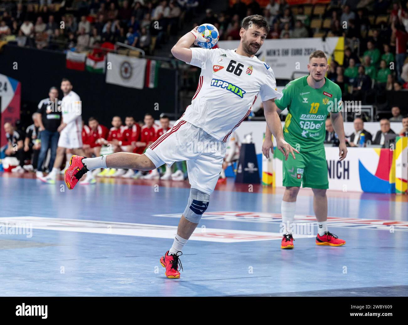 Muenchen, Deutschland. 12th Jan, 2024. Mate Lekai (Ungarn/Hungary, #66 ...