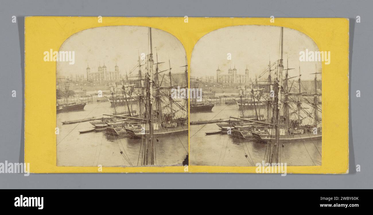 View of the Tower of London, over the Thames with boats, anonymous, c ...