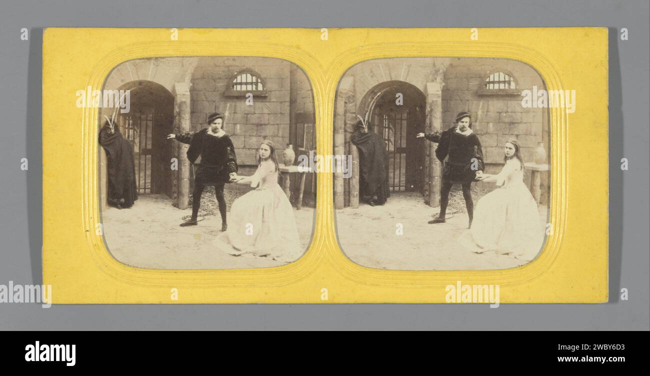 Scene from Faust: Man frees young woman from dungeon, Pierre Henri ...