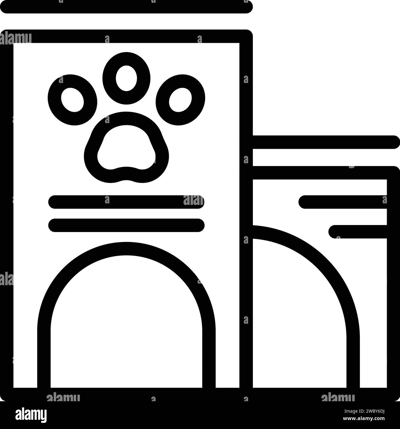 Dog school building icon outline vector. Tunnel adult. Tube ebony Stock ...