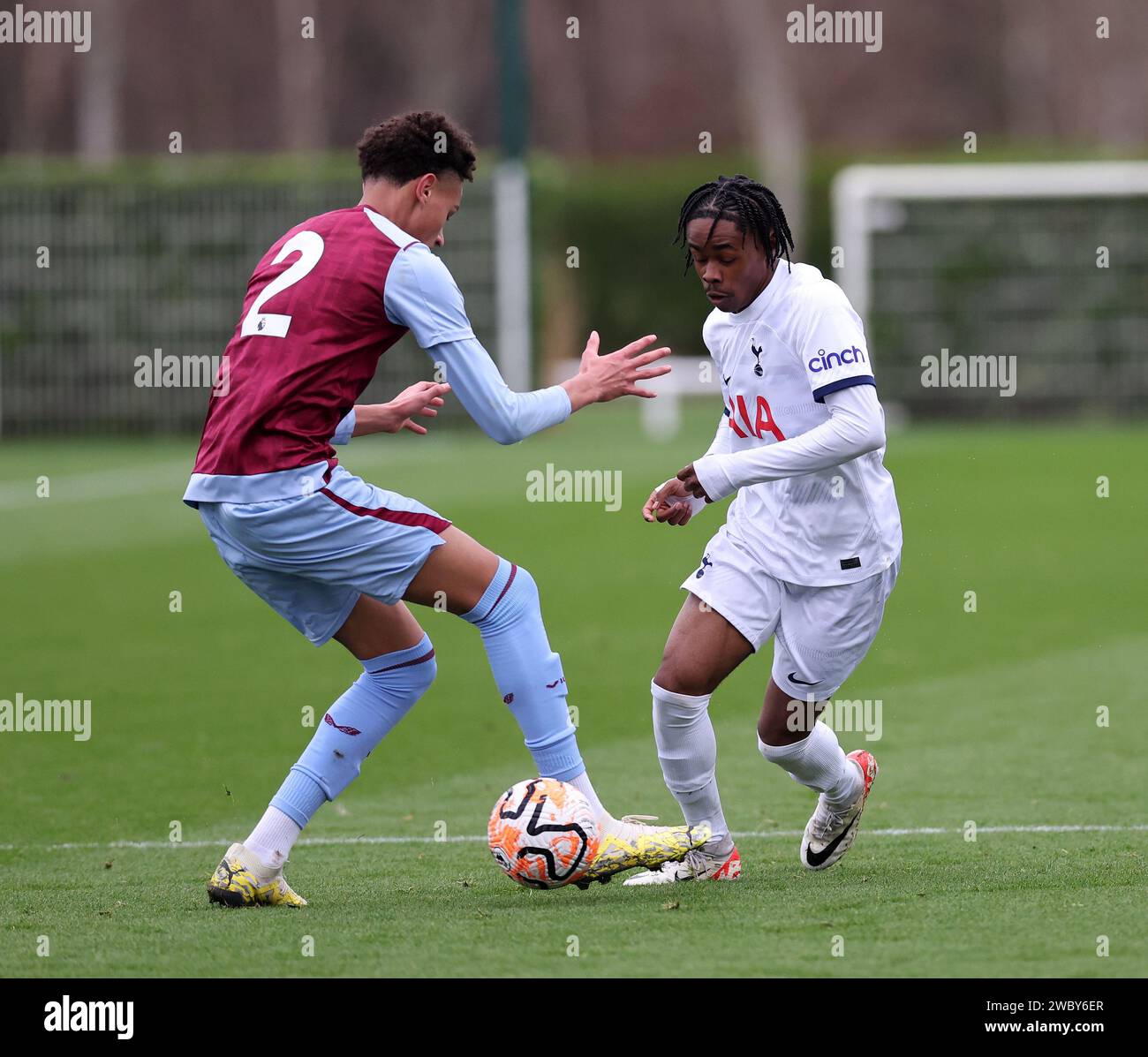 Enfield, UK. 12th Jan, 2024. Miracle Adewole of Tottenham Hotspur U18 ...