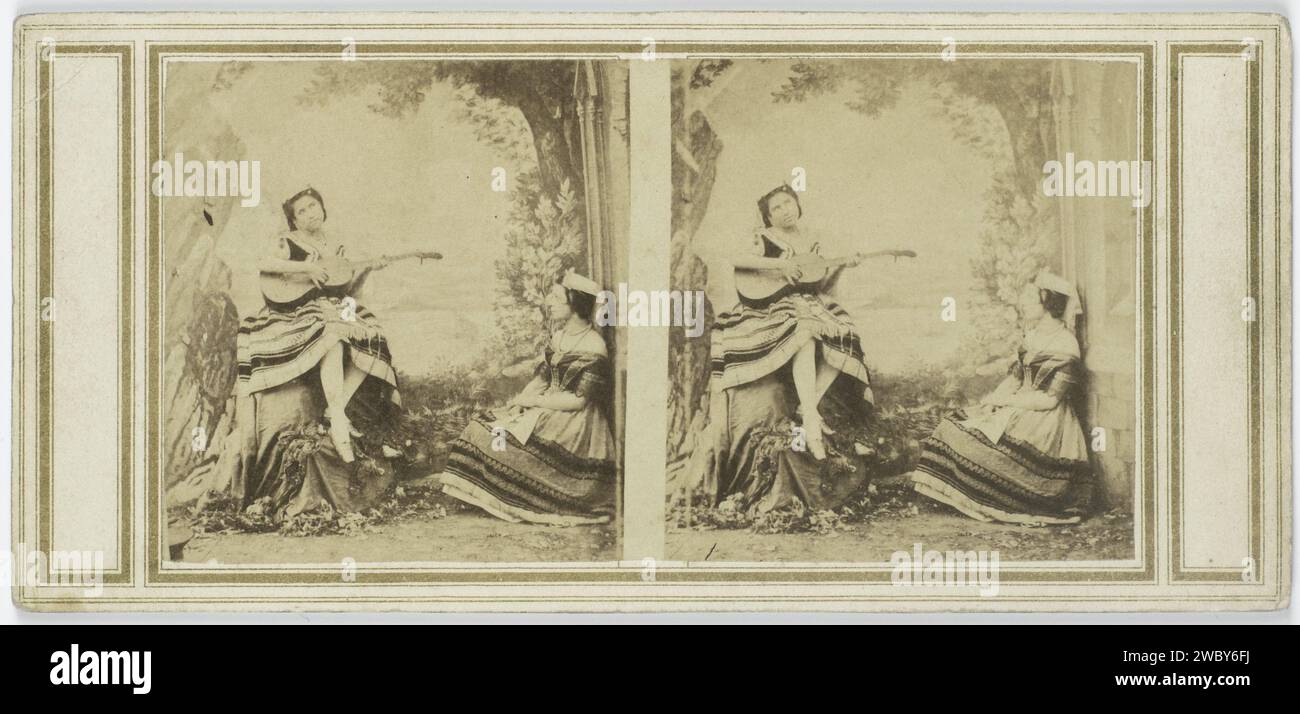 Woman with a guitar and another woman who listens, Pierre-Ambroise ...