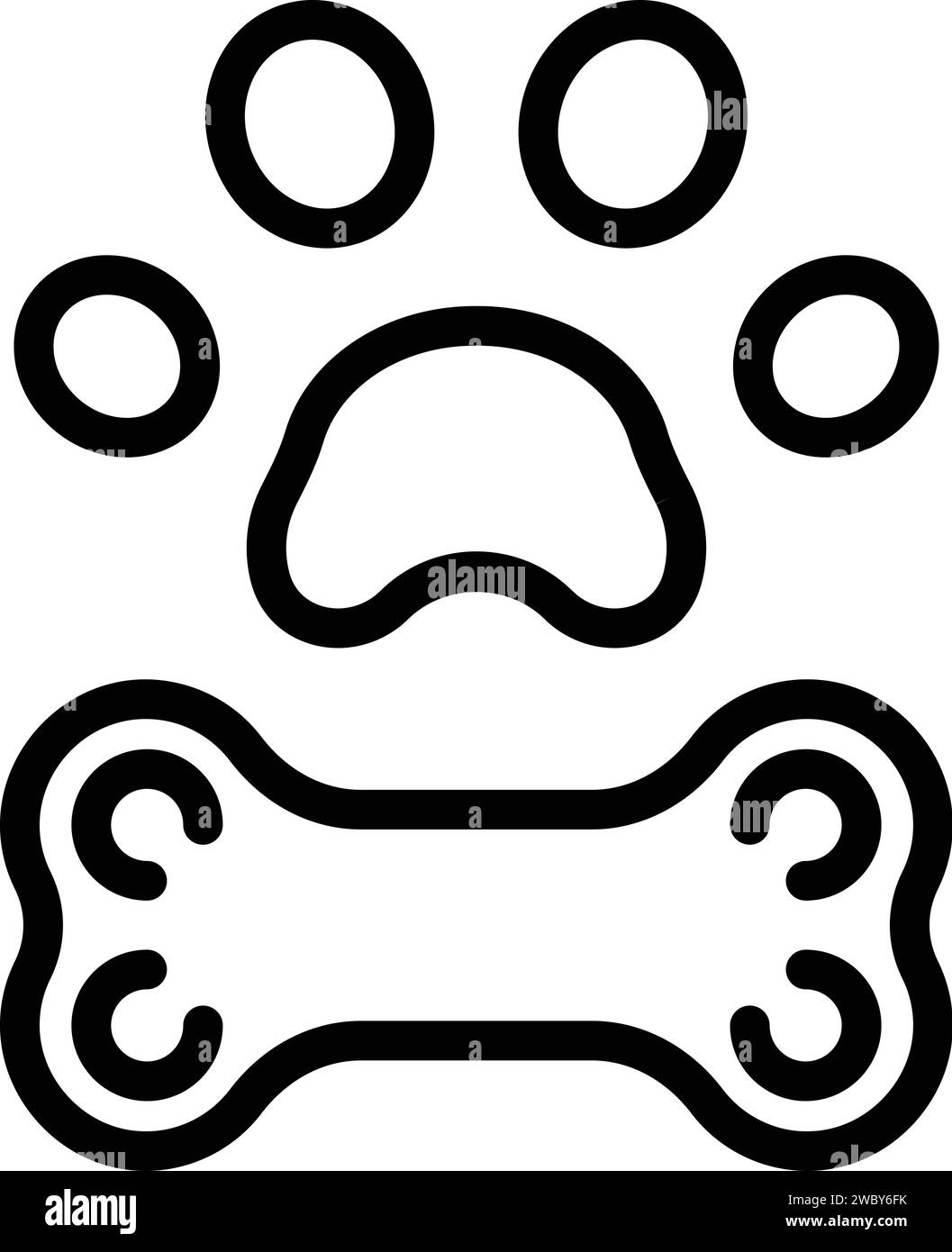 Dog pet bone icon outline vector. School training. Dog canine run Stock ...