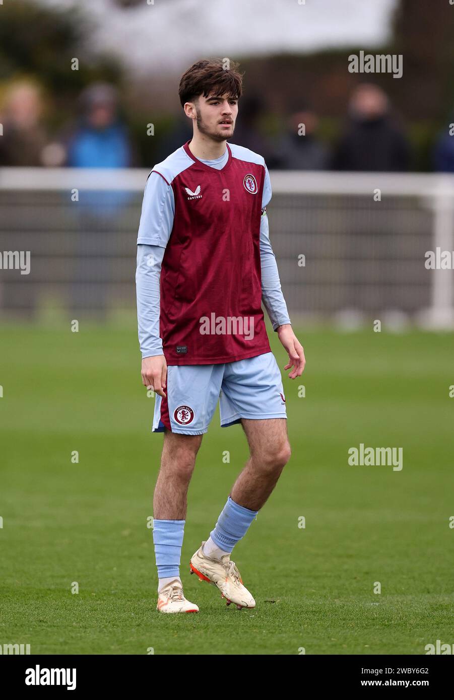 Enfield, UK. 12th Jan, 2024. Ewan Simpson of Aston Villa U18 during the ...