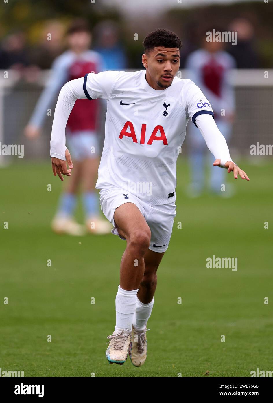 Enfield, UK. 12th Jan, 2024. Ellis Lehane of Tottenham Hotspur U18 ...